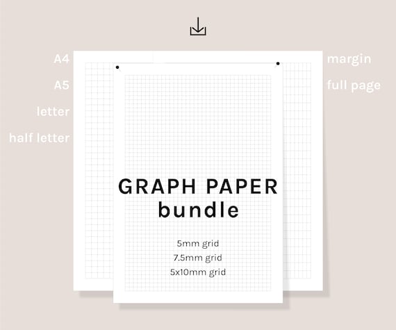 Printable Graph Paper Bundle Graph Sheet Digital Graph | Etsy