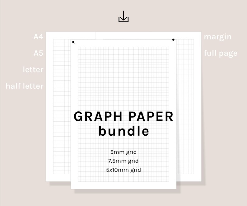 Printable Graph Paper Bundle Graph Sheet Digital Graph | Etsy