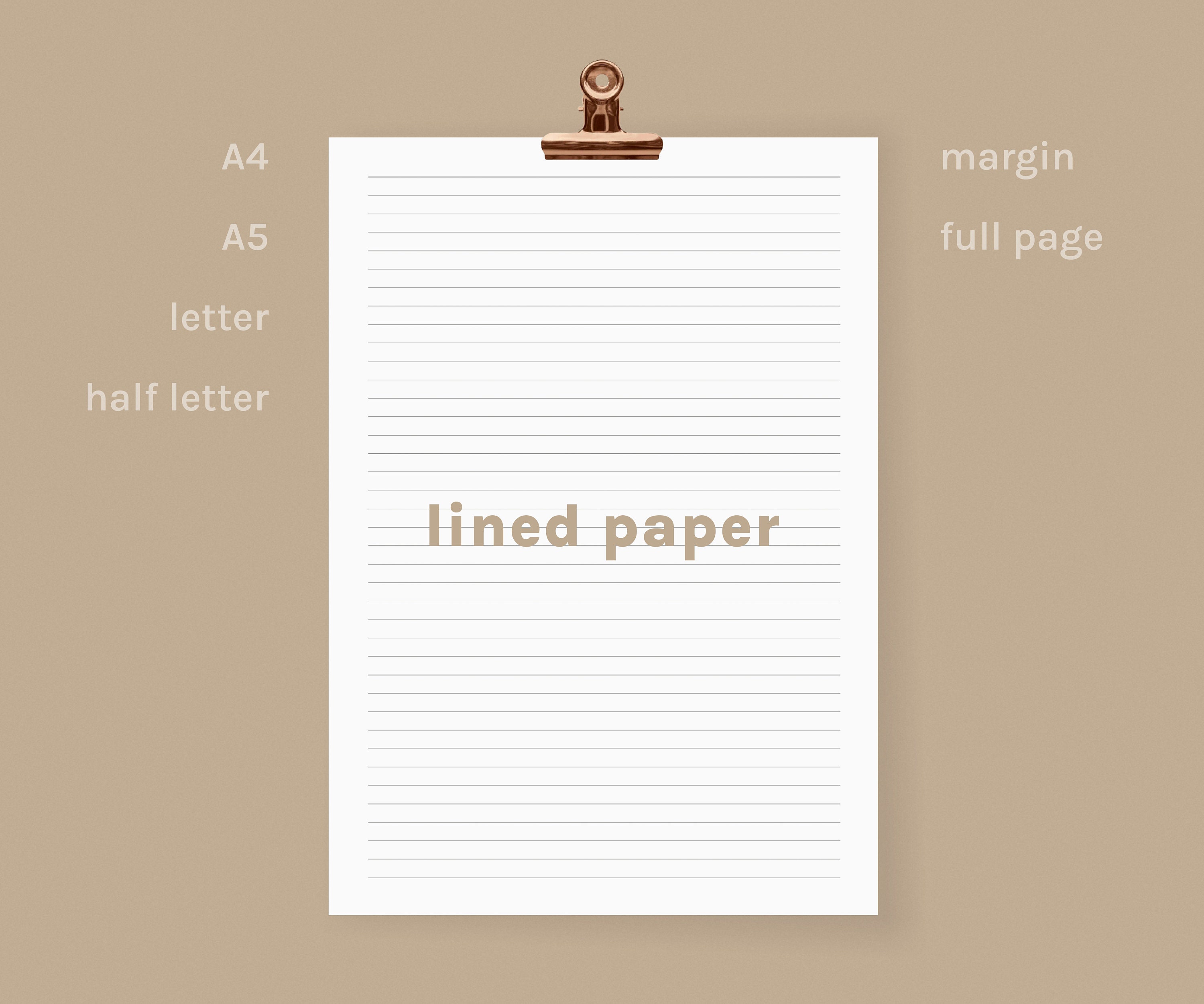 Printable Lined Paper, Lined Sheet, Digital Paper, Journal Template ...