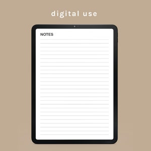 Notes Paper Printable, Lined Note Page, Notes Planner Insert, Study ...