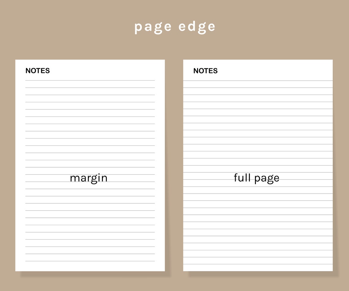 Notes Paper Printable, Lined Note Page, Notes Planner Insert, Study ...