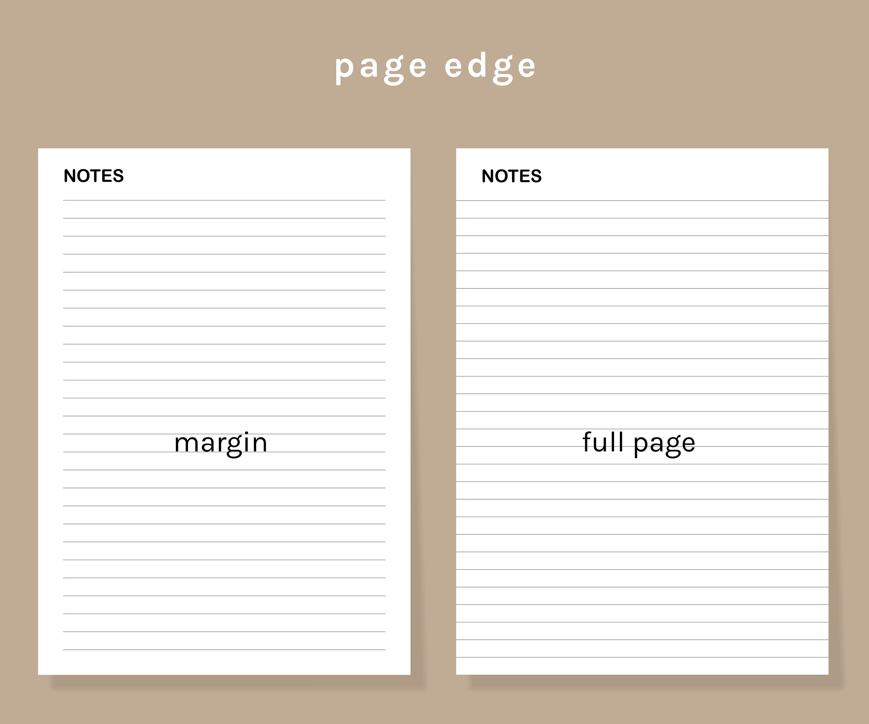 Notes Paper Printable, Lined Note Page, Notes Planner Insert, Study ...