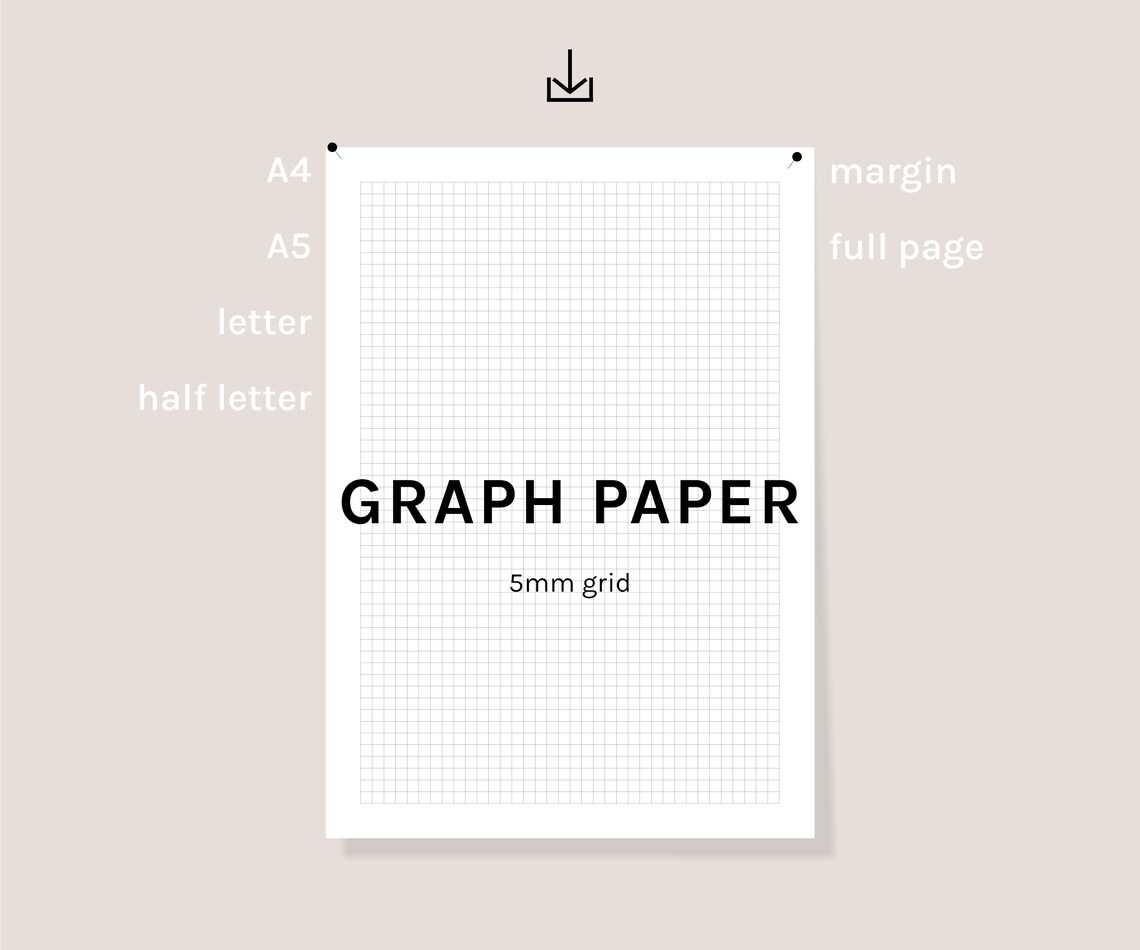Printable Graph Paper Graph Sheet Digital Paper Journal | Etsy