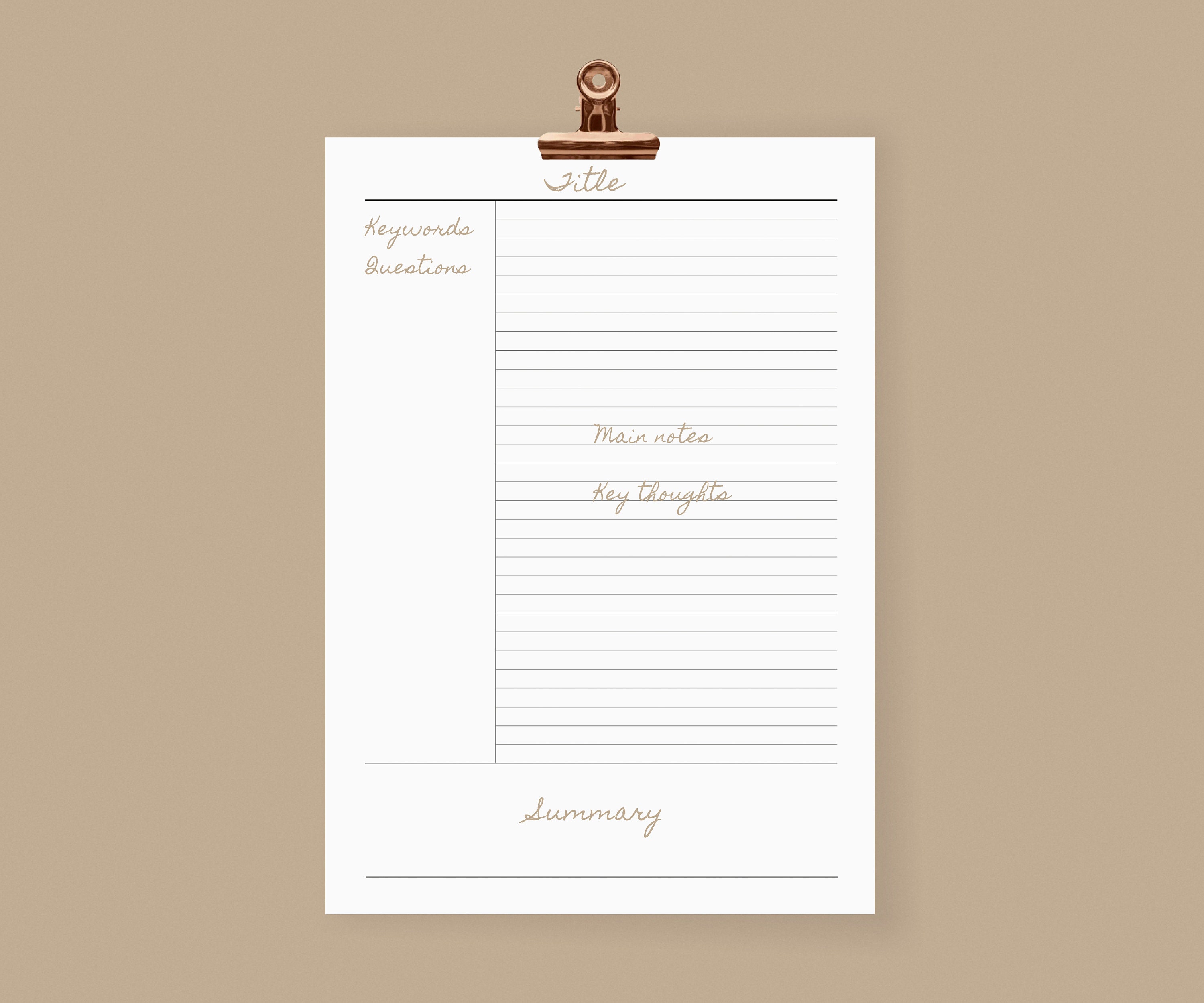 Printable Cornell Notes Paper Bundle, Lined, Graph, Dot Grid and Blank ...