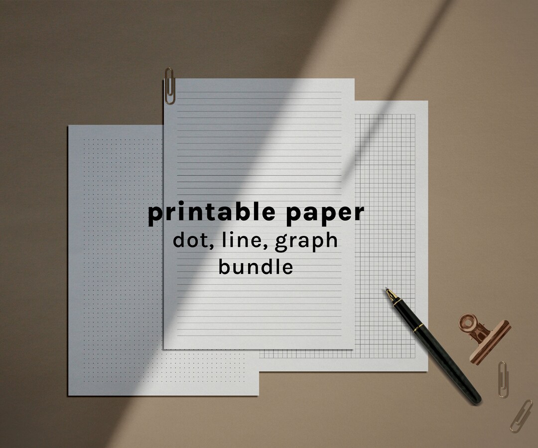 Printable Paper Bundle | Lined Paper, Grid Paper, Dot Grid | Digital ...