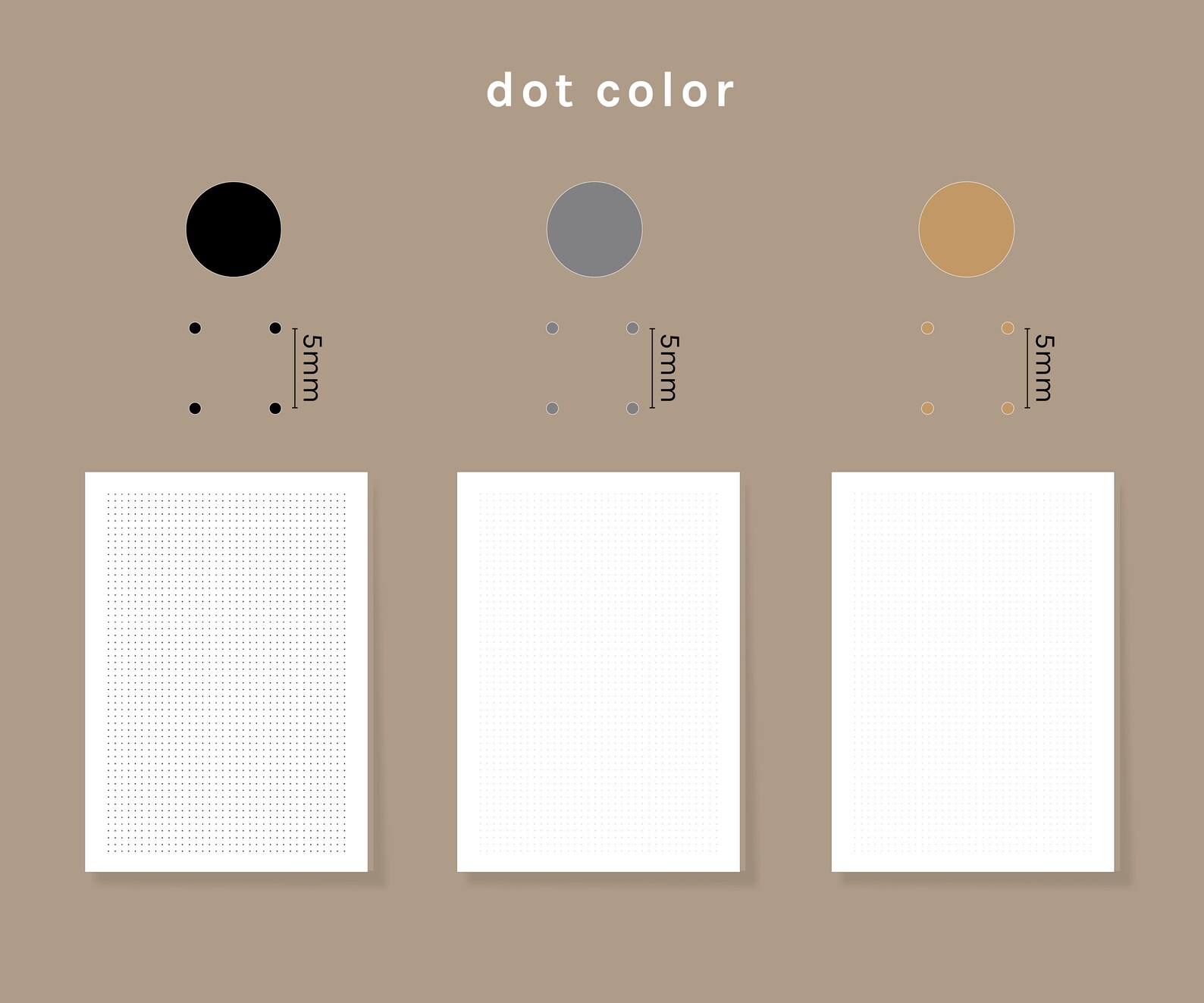 Printable Dot Grid Paper - Black, Gray, Brown Dotted Paper - Dot Sheet ...
