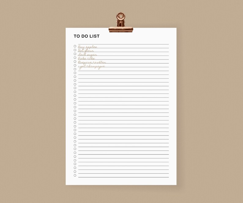 Printable To-do List | Lined To-do Paper Template | Planner Insert | A4 ...