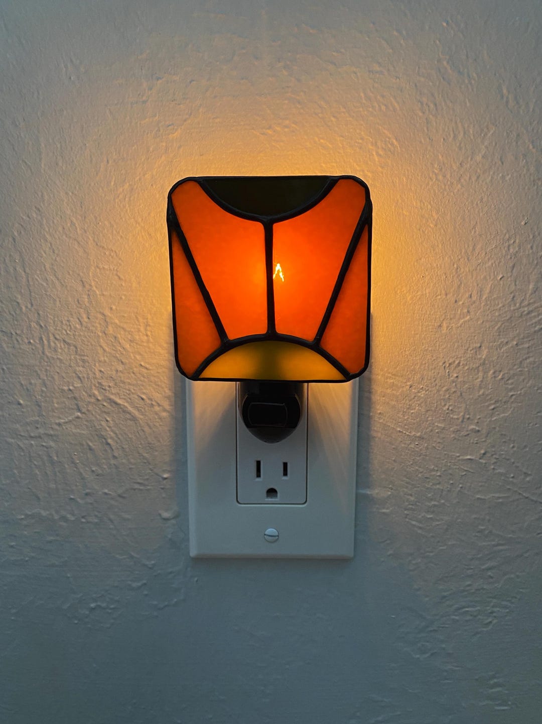 Art Deco Night Light, Clay Colorway, Stained Glass - Etsy