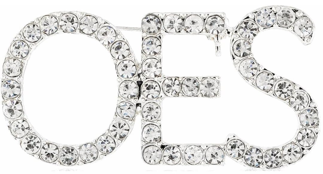 OES Rhinestone Brooch Pin - Etsy