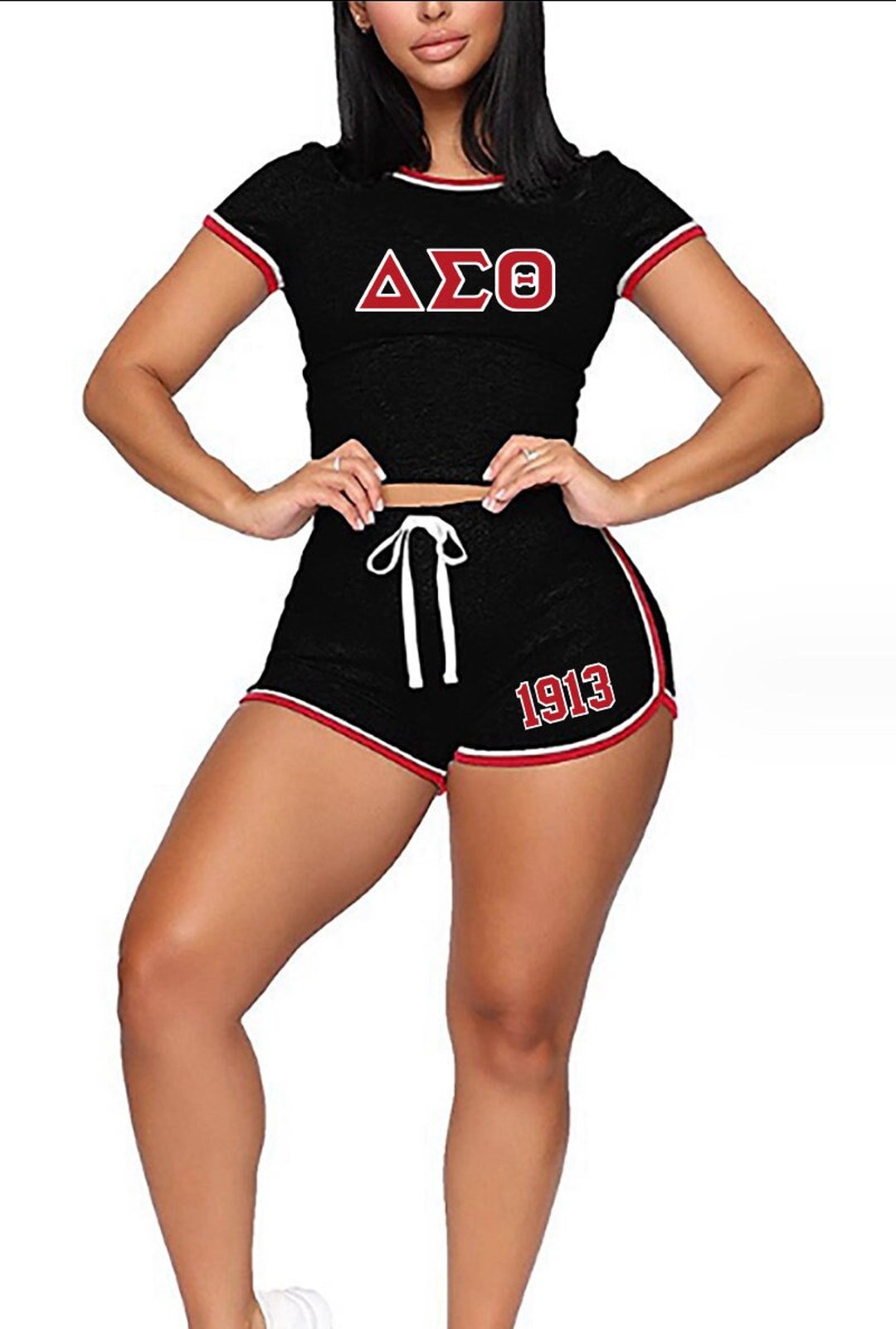 Delta Sigma Theta Crop Top Short Set - Etsy