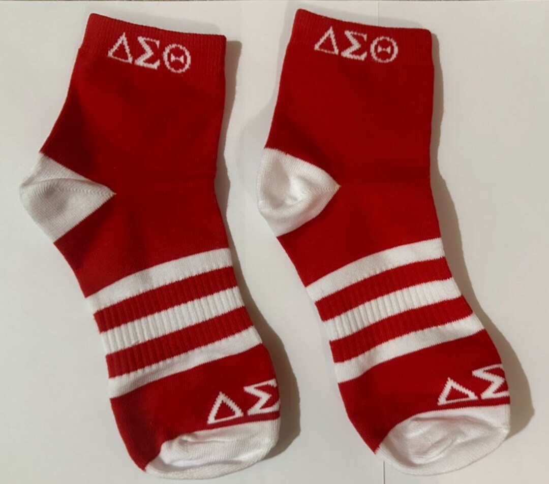 Delta Sigma Theta Red/white Ankle Socks Fit Sizes 5-10 - Etsy