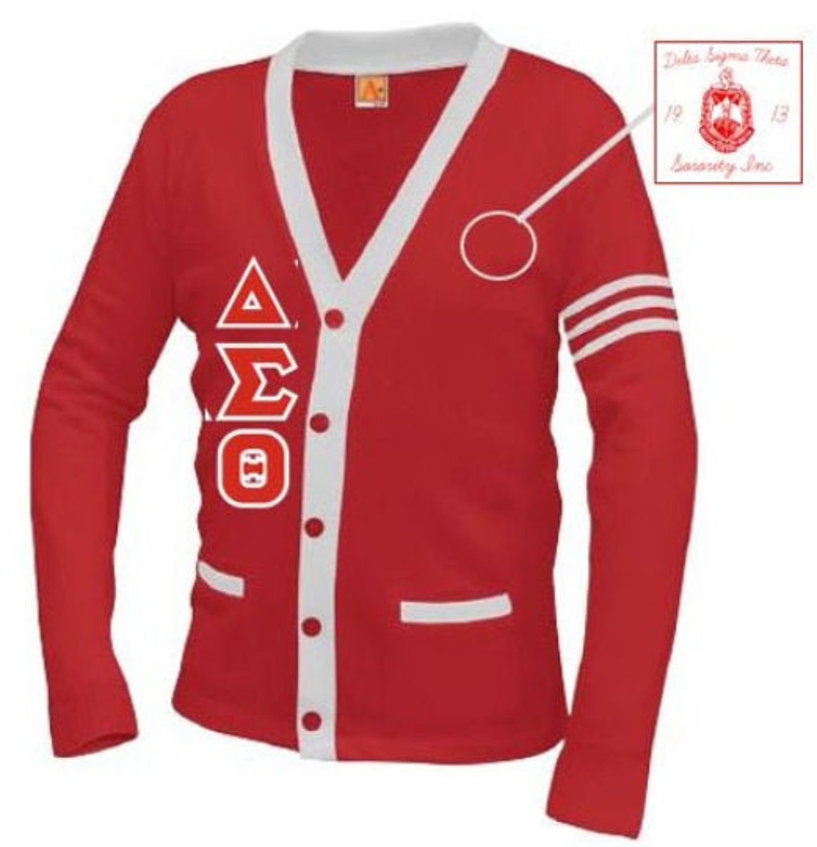 Delta Sigma Theta 2 Color Cardigan Sweater - Etsy