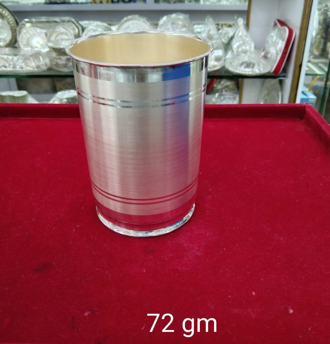 999 Fine Pure Silver Glass Tumbler Handmade Water / Milk / Cup Gifting ...