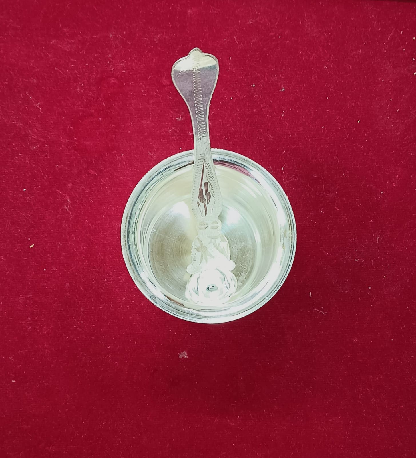 Pure Silver Panchpatra With Aachmani for Pooja Purpose Usage and Daily ...