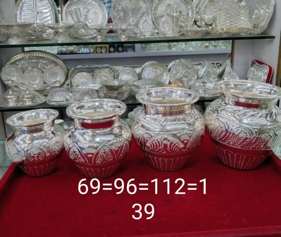 Pure Silver Design Kalash for Pooja Mandir – Lota, Silver Kalasam for ...