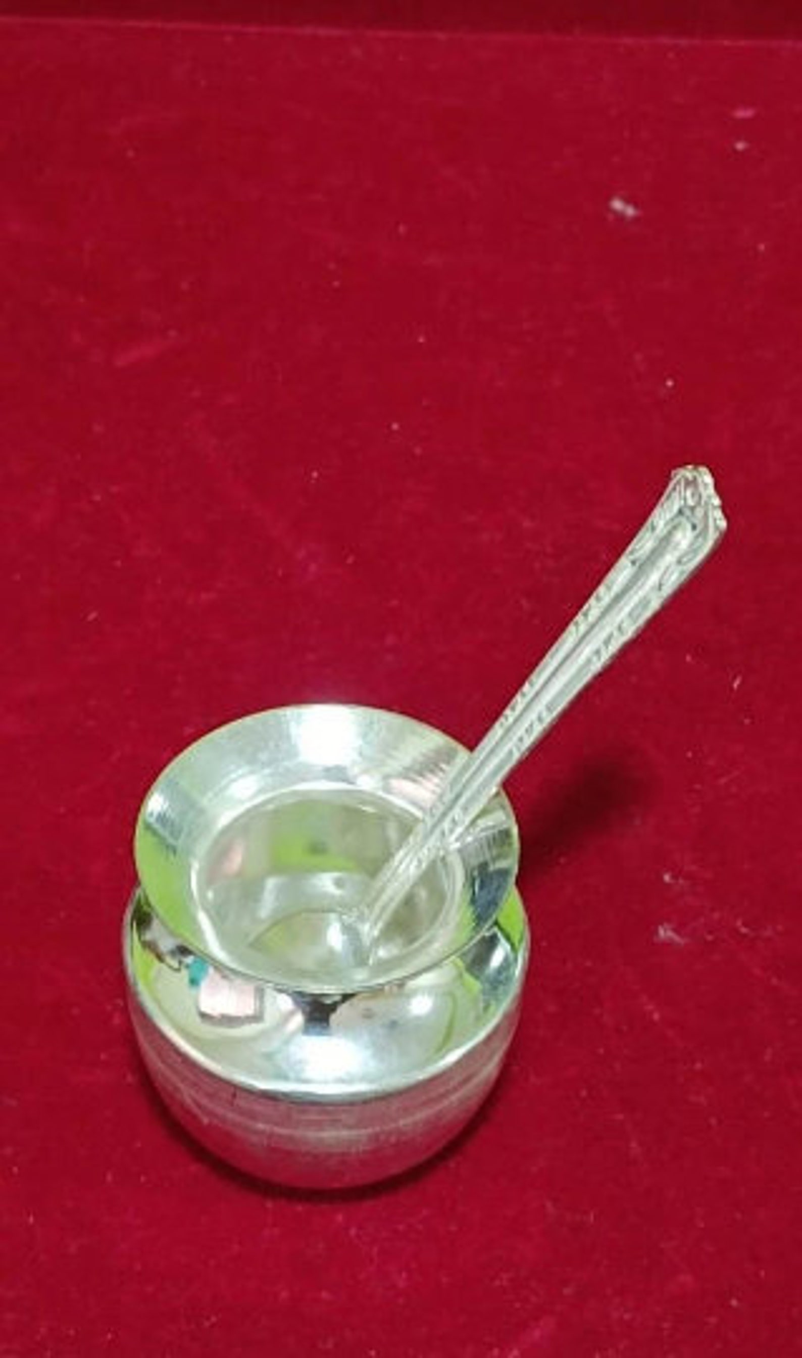 Pure Silver Kalash With Spoon (loti)in Thali, Silver Kalasam for Home ...