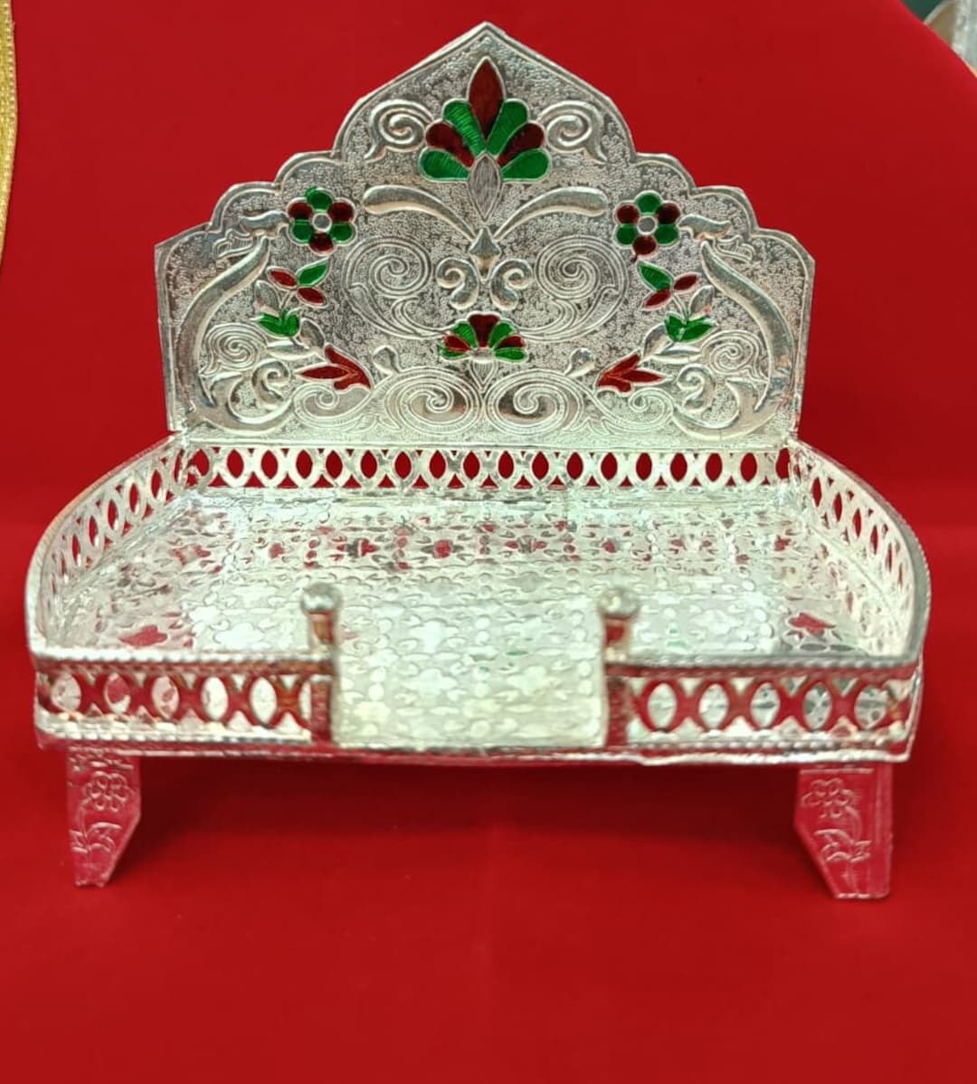 Antique Handmade 925 Pure Silver Handcrafted Singhasan / Silver Made ...