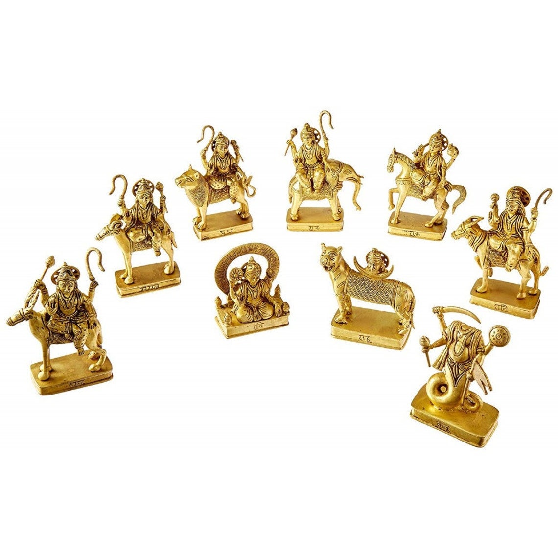 Navagraha Brass Idol Set. 9 Planet Statues Hindu Religion God - Etsy