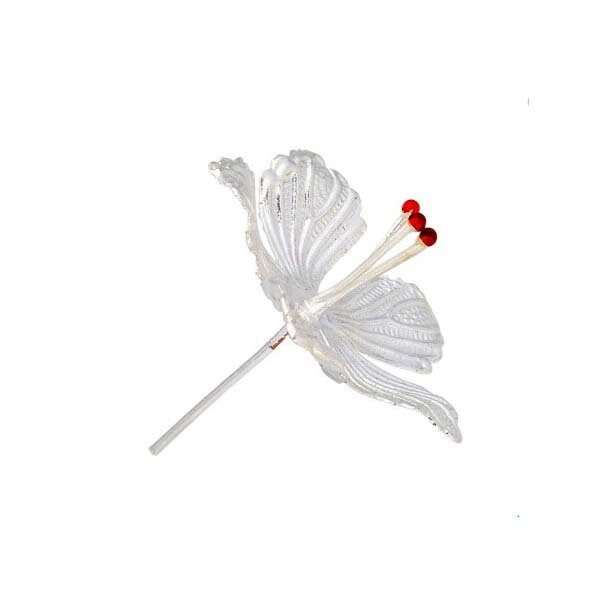 Hibiscus Puja Silve Flower in Pure 925 Silver for Puja Offering Hindu ...
