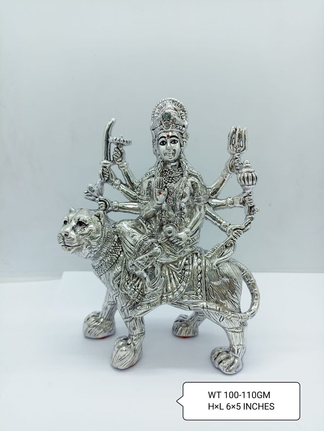999 Fine Pure Silver Hollow Durga Maa Idol Statue - Etsy