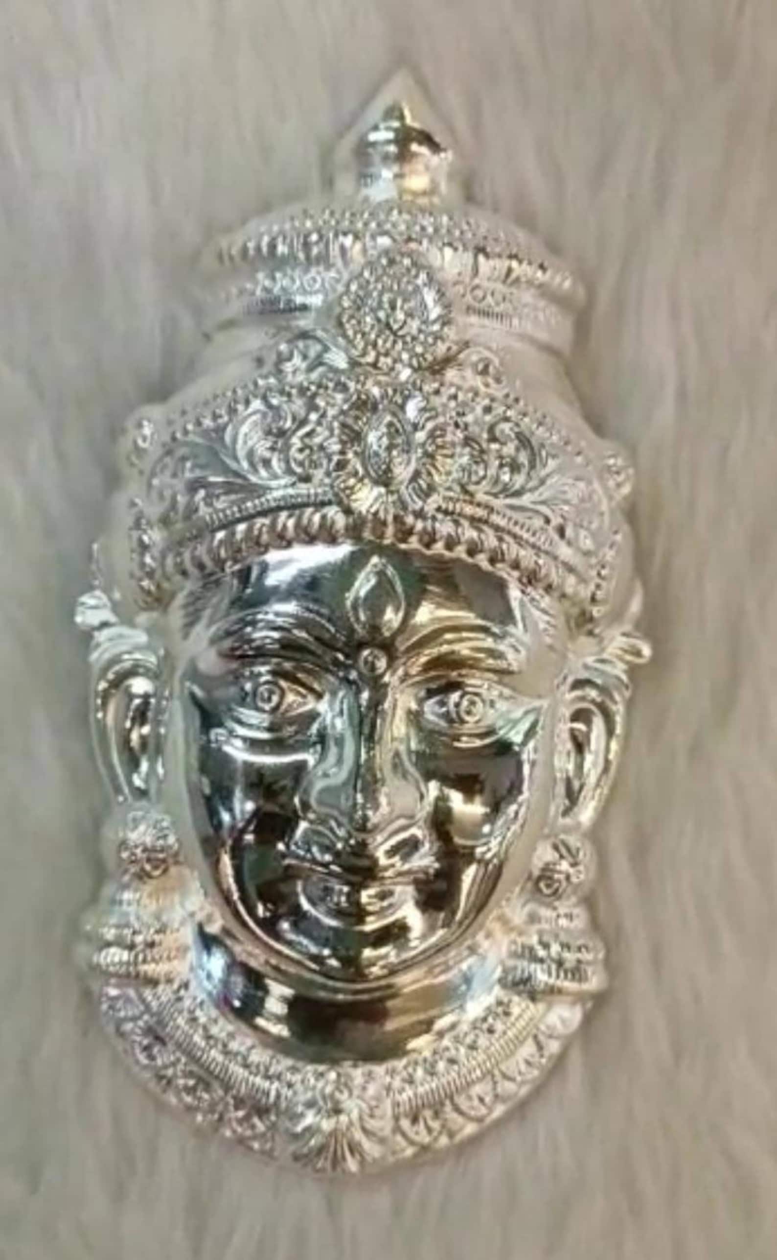 Varalakshmi 85 - 90% Pure Silver Amman Face Devi Idol 7.5 Inch Approx ...