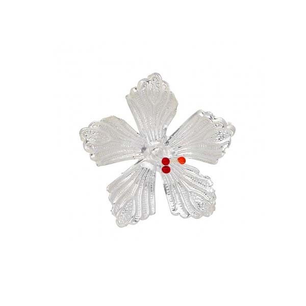 Hibiscus Puja Silve Flower in Pure 925 Silver for Puja Offering Hindu ...