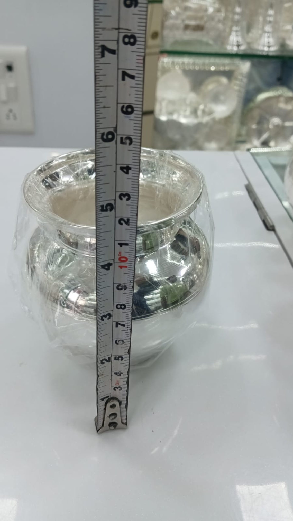 Pure Silver Kalash for Pooja Mandir Lota in Silver Made, Silver Kalasam ...