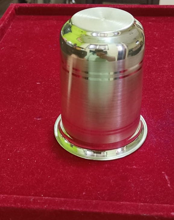 999 Pure Silver Glass - Milk Pattern for Gifting and Personal Usage ...