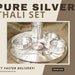 999 Pure Silver Dinner Set / Utensils Silver Thali Set, Complete Pure ...