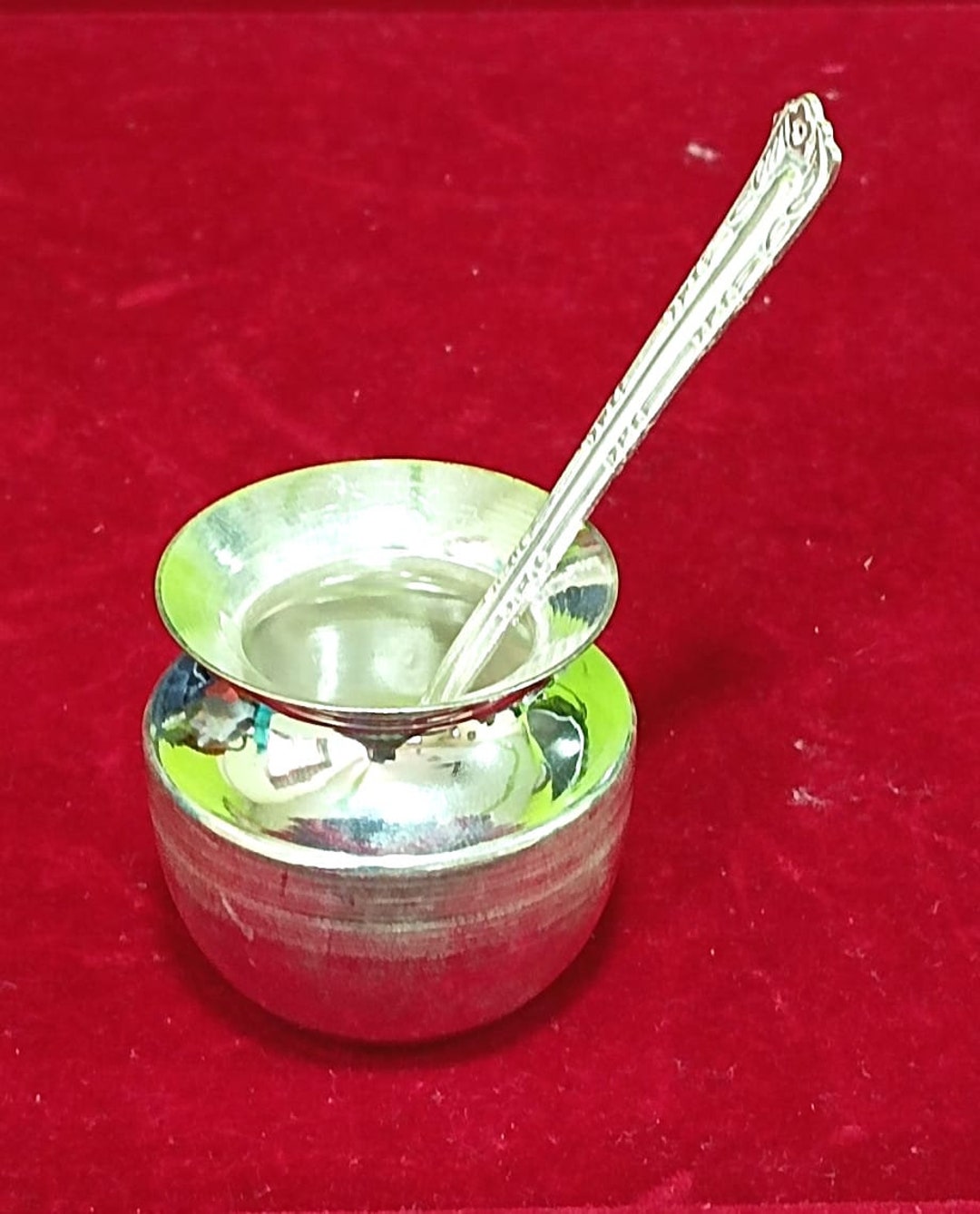 Pure Silver Kalash With Spoon (loti), Silver Kalasam for Home, Silver ...