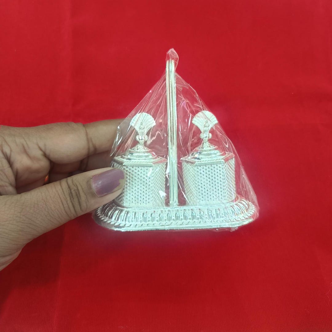Pure Silver Haldi-kumkum Karand / Kankavati With Handle for Pooja - Etsy