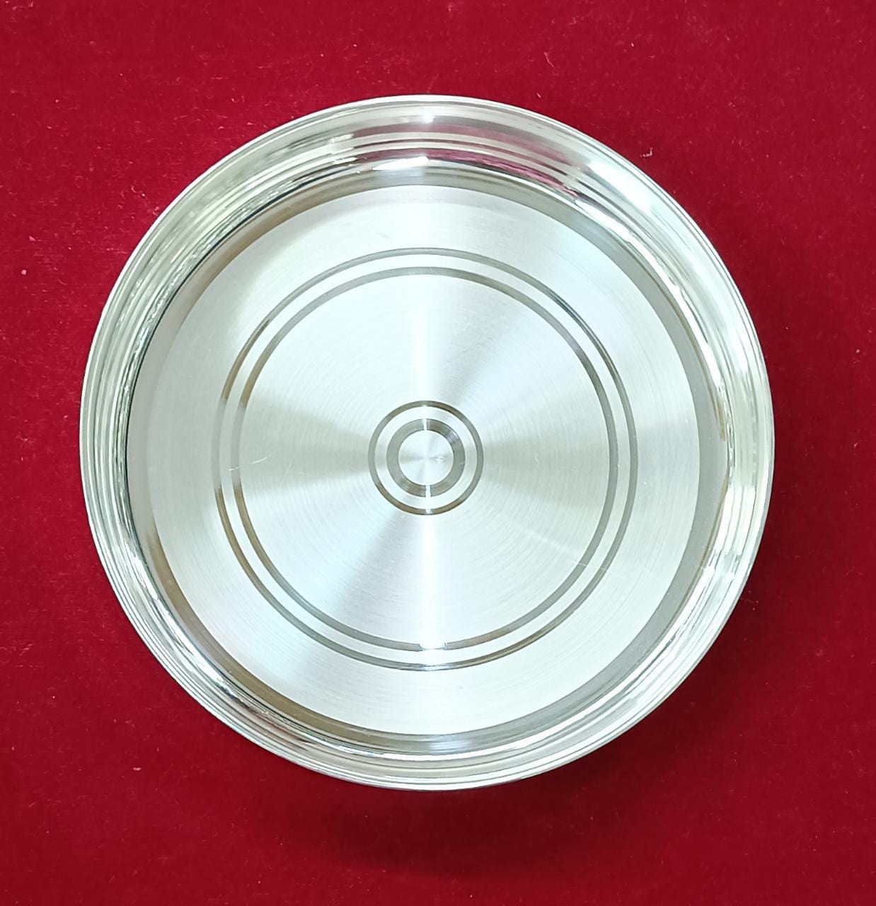 999 Fine Pure Silver Handmade Solid Plan Thali, Plate/ Tray for Prasad ...