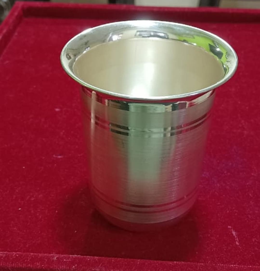 999 Pure Silver Glass - Milk Pattern for Gifting and Personal Usage ...