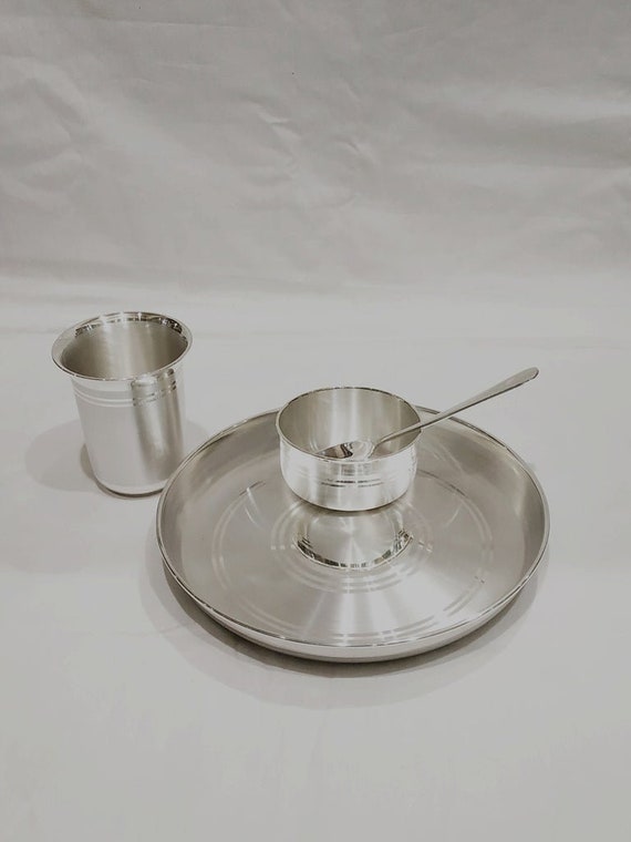 9 Size Pure Silver Dinner Set / Thali Set Complete | Etsy