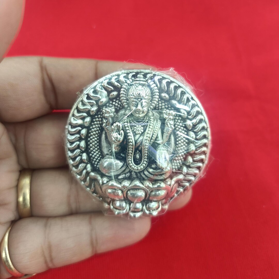 Goddess Laxmi Round Shape Silver Coin for Gifting - Etsy