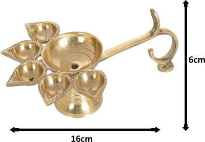 Combo of 5 Face Puja Camphor Burner Lamp Panch Aarti Jyoti With Brass ...