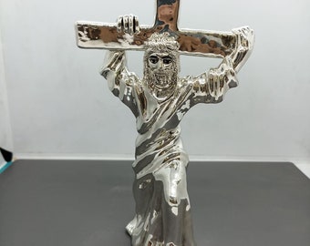 Silver Jesus Statue - Etsy