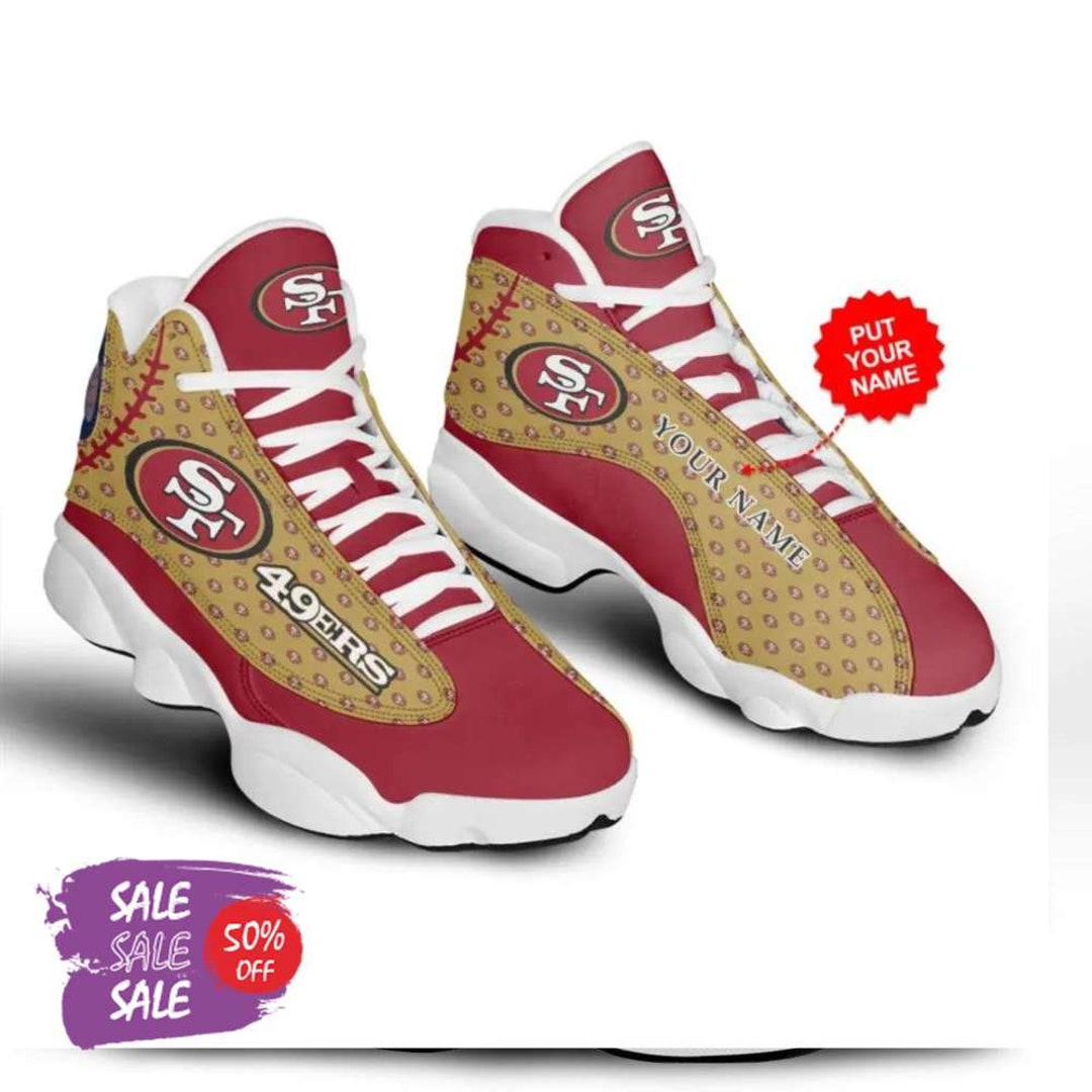 NFL San Francisco 49ers Custom Name Air Jordan 13 Shoes V4 - Etsy