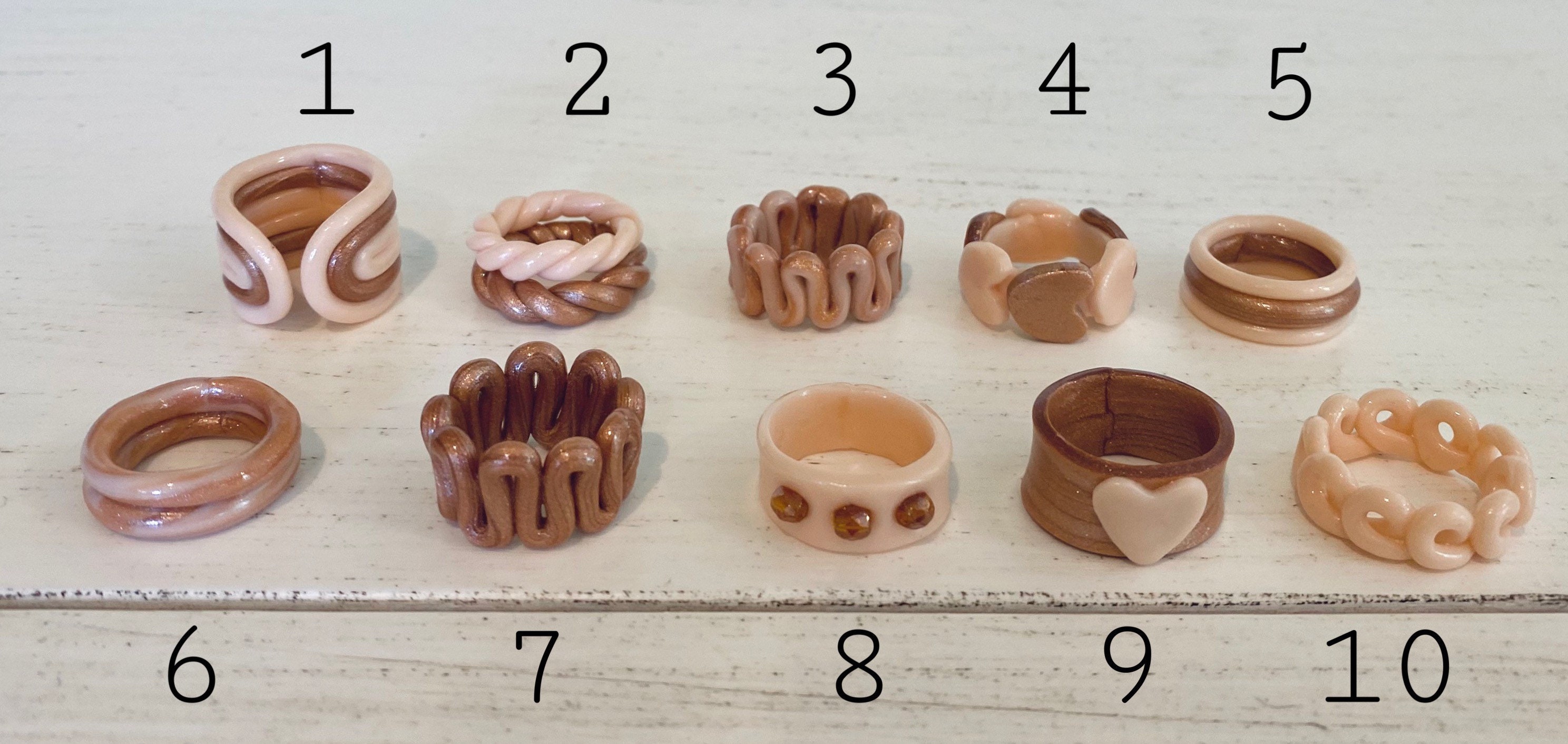 Clay Ring Set Chunky Clay Ring Y2k Inspired Clay Ring | Etsy