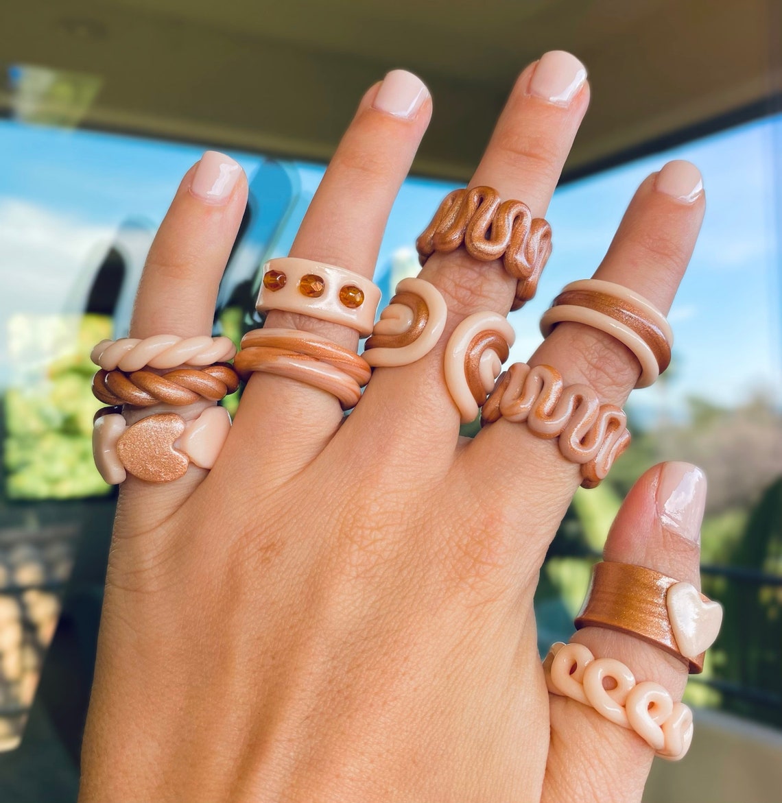 Ton Ring Set Chunky Clay Ring y2k inspirierter Ton Ring | Etsy