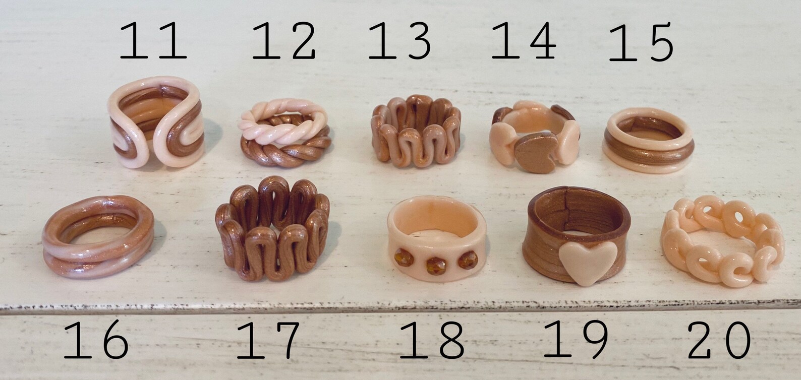 Ton Ring Set Chunky Clay Ring y2k inspirierter Ton Ring | Etsy