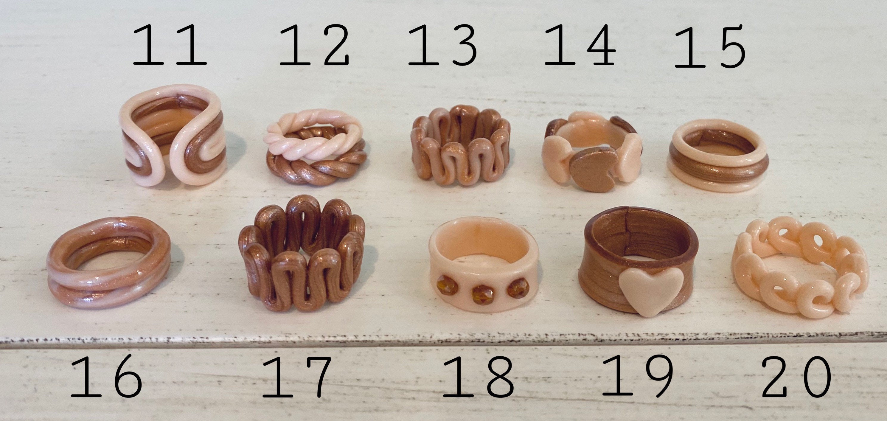 Ton Ring Set Chunky Clay Ring y2k inspirierter Ton Ring | Etsy