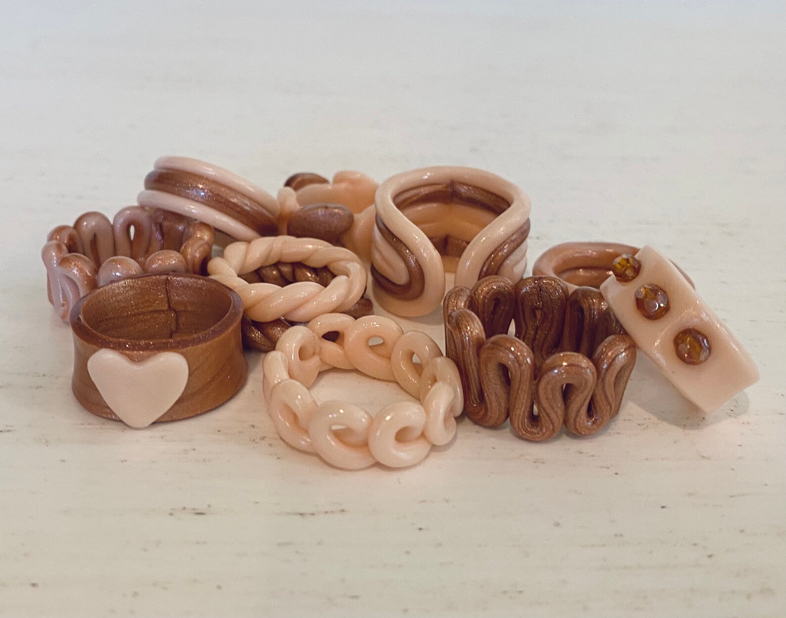 Ton Ring Set Chunky Clay Ring y2k inspirierter Ton Ring | Etsy