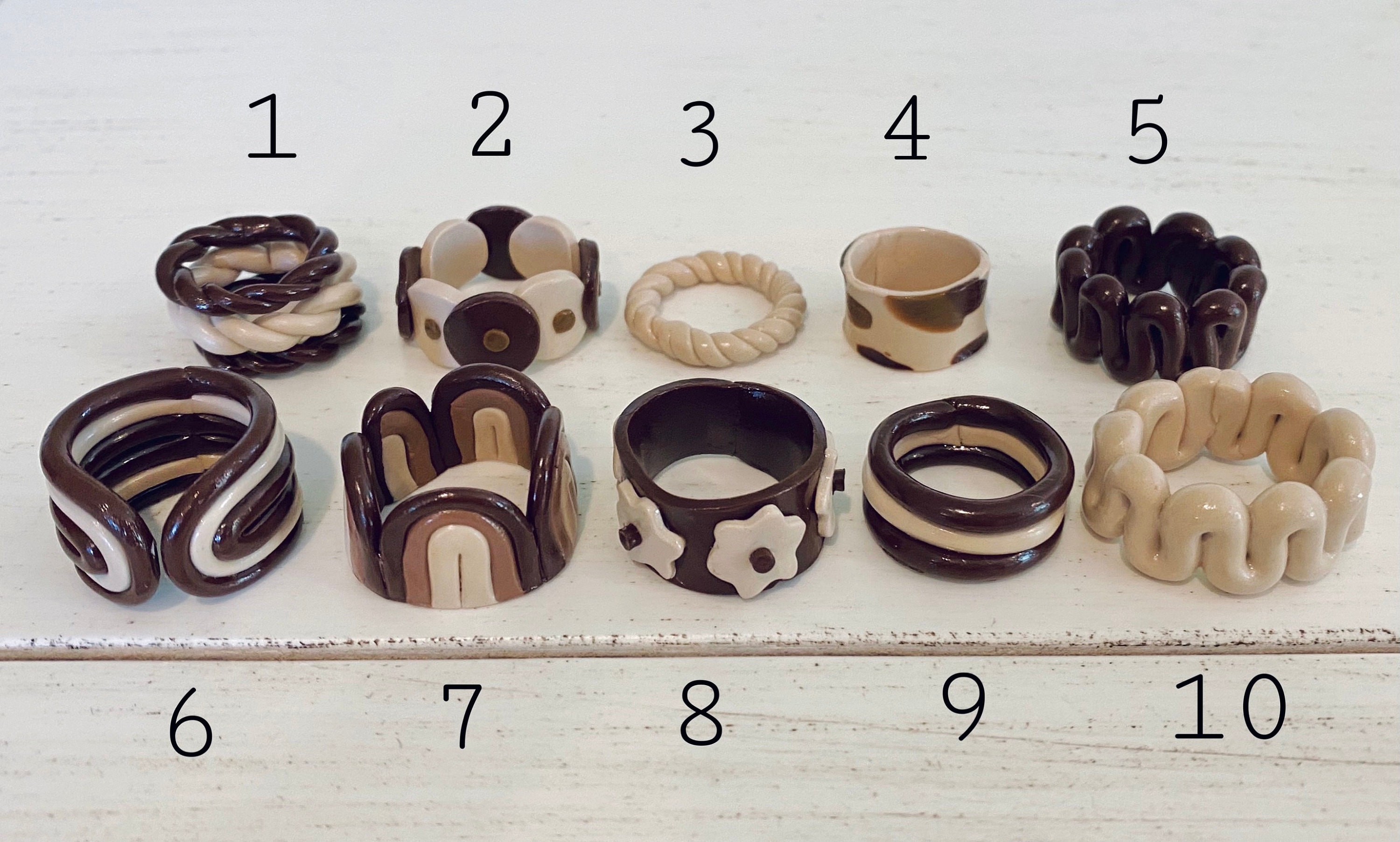 Ton Ring Set Chunky Clay Ring y2k inspirierter Ton Ring | Etsy