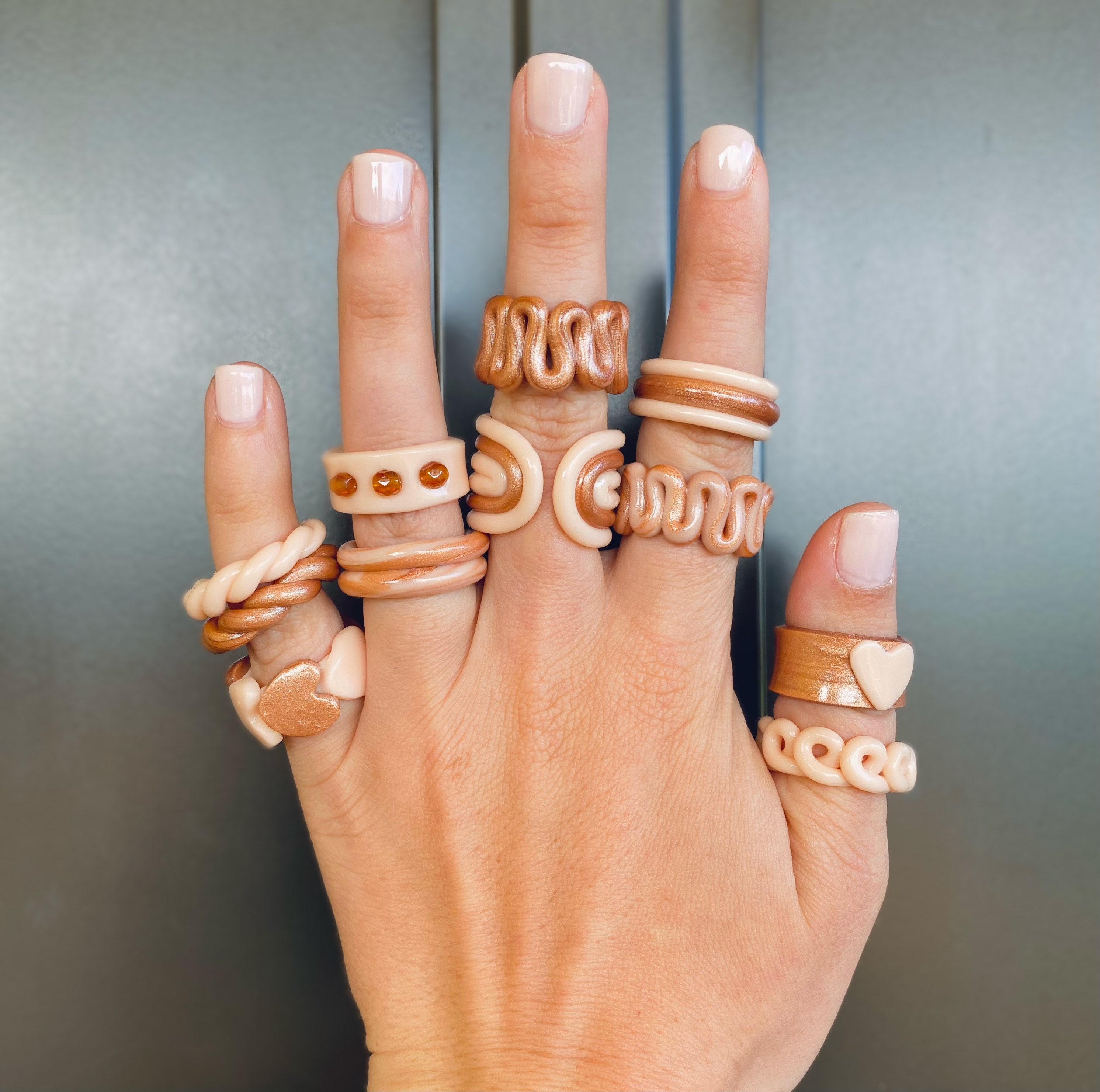 Ton Ring Set Chunky Clay Ring y2k inspirierter Ton Ring | Etsy