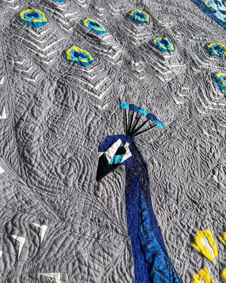 Peacock Throw Quilt - Etsy
