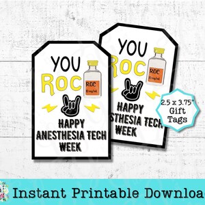 Anesthesia Tech Week Printable Tag Instant Digital Download You Roc ...