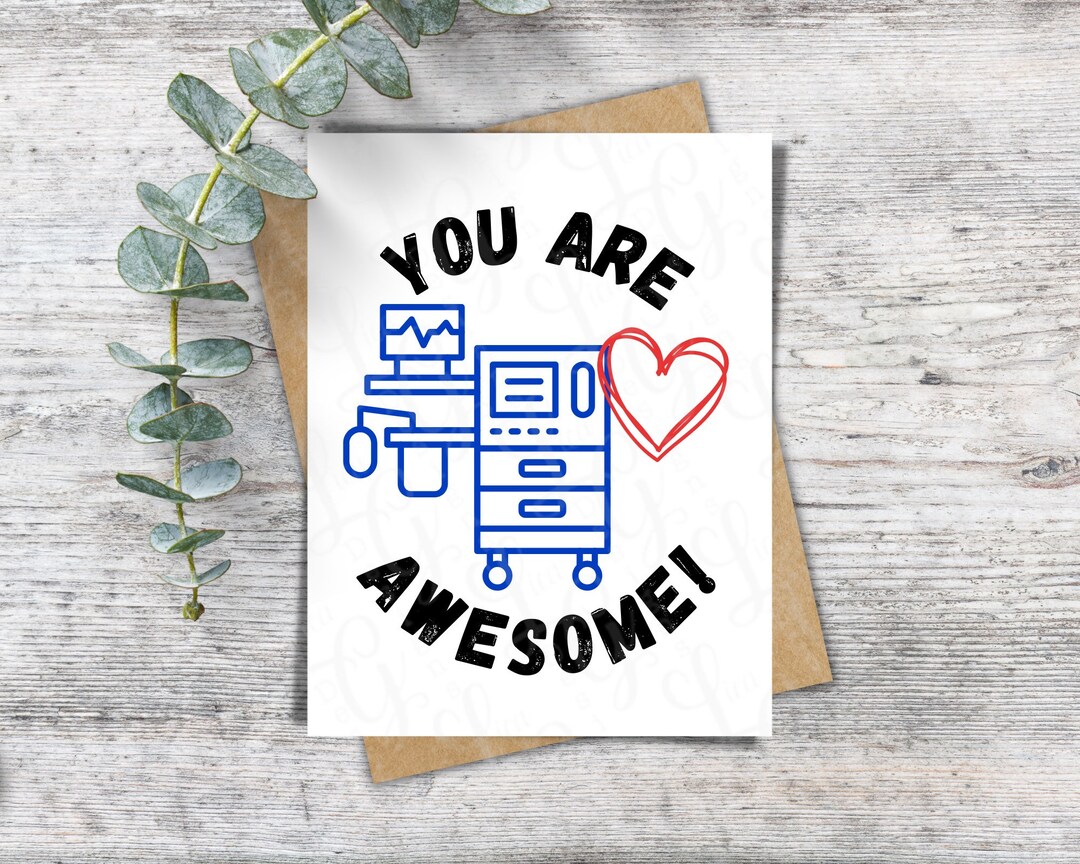 You Are Awesome Greeting Card Anesthesia Card Funny Anesthesia Card ...