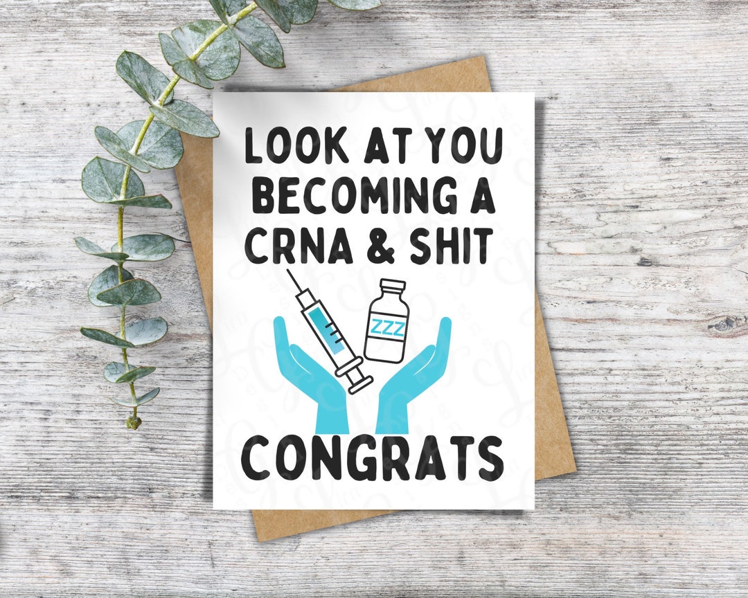 CRNA Graduation Card Anesthesia Card Funny Anesthesia Card CRNA Gift ...