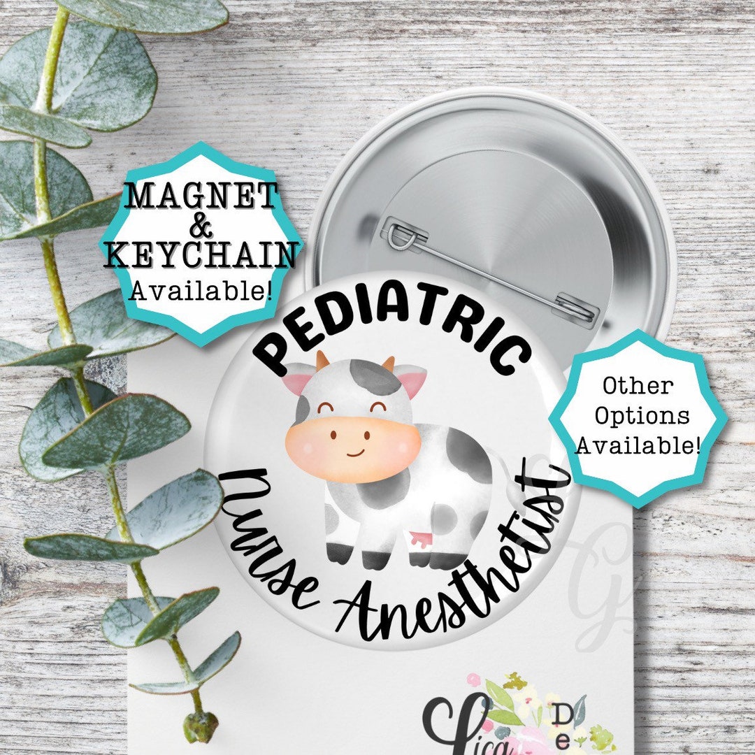 Pediatric Nurse Anesthetist Pin Anesthesia Magnet Cute Animals ...